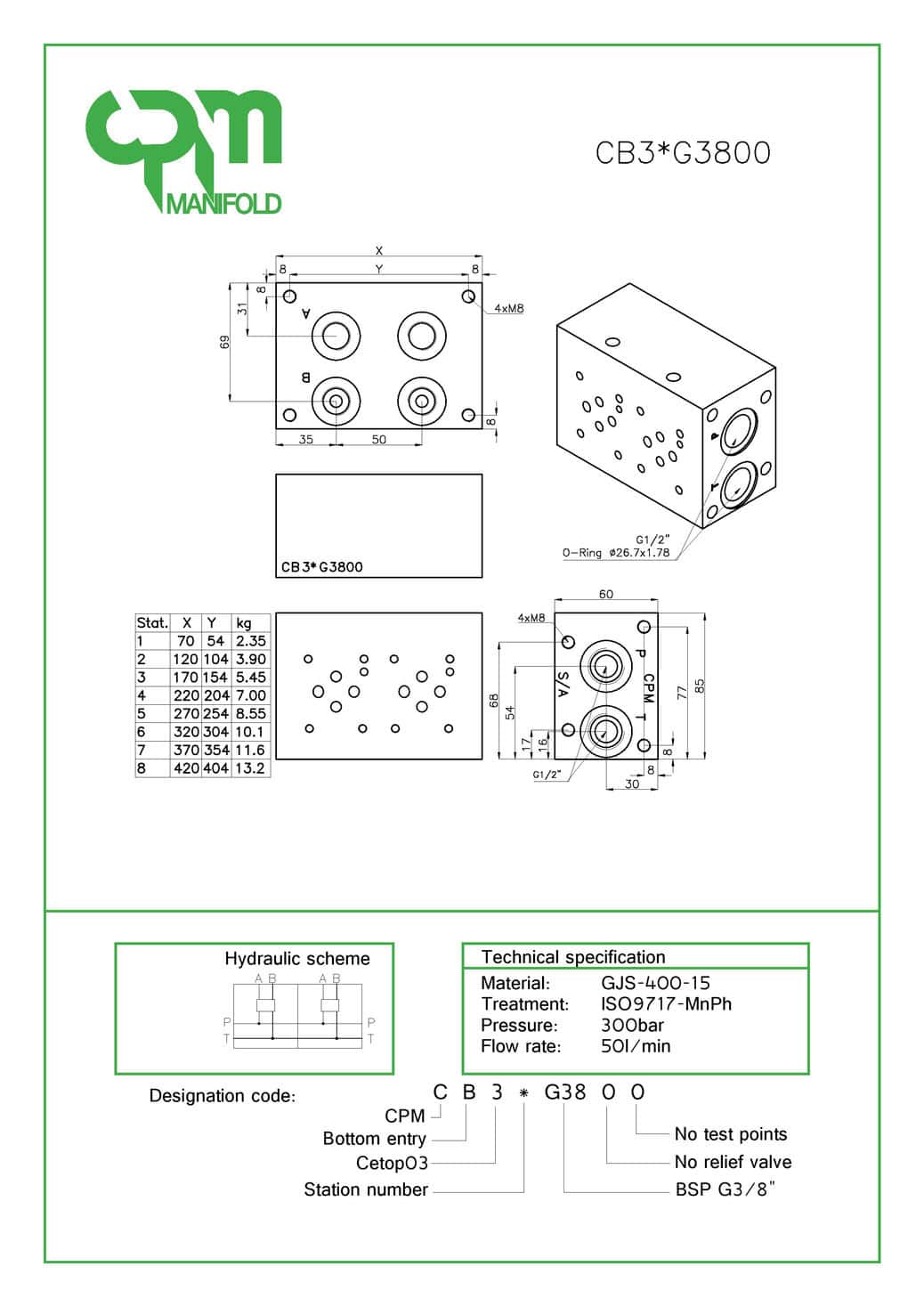 CB3*G3800 - cpmmanifold